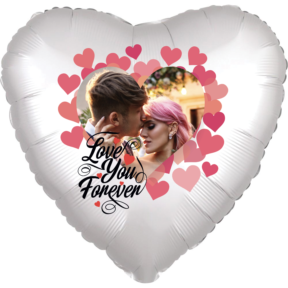 Foil Heart balloon 36 inches (92 cm) Love you forever with picture ...