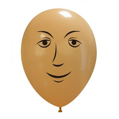 12 inch men's face balloons. Envelope of 50 Pcs.